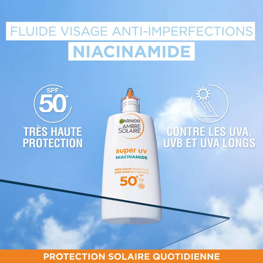 Super UV Fluide SPF 50+ à la Niacinamide pour le visage | Garnier