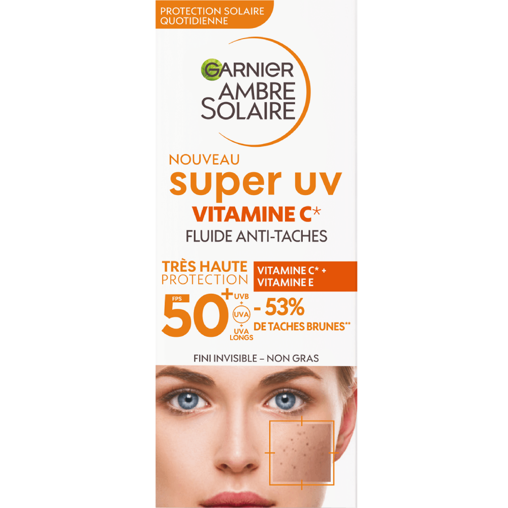 Super UV Fluide Visage anti-taches SPF 50+ Vitamine C | Garnier