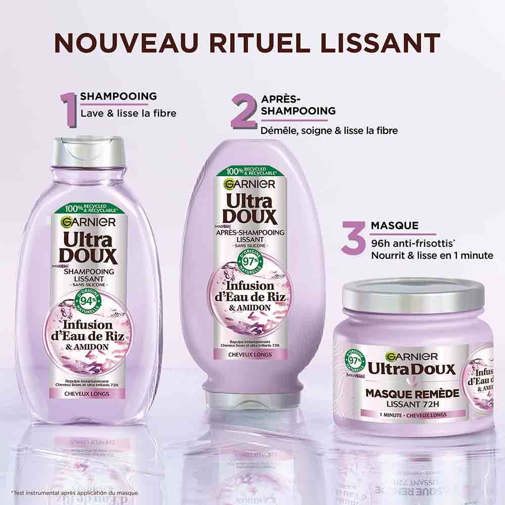 Ultra doux: Shampooing infusion d’eau de riz & amidon | Garnier