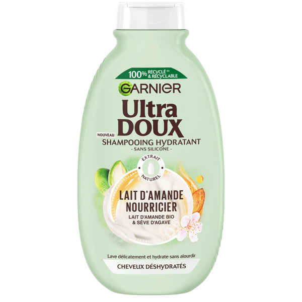 Ultra Doux Shampooing Lait d’Amande pour Cheveux Hydratés | Garnier