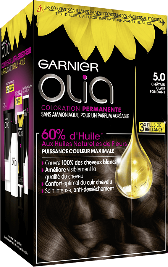 Coloration 5.0 châtain clair fondant, Olia, Coloration - Garnier